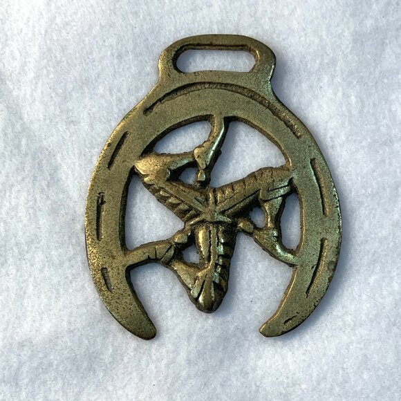 Other | Brass Triskelion Isle Of Man Horse Medallion Harness Vintage ...
